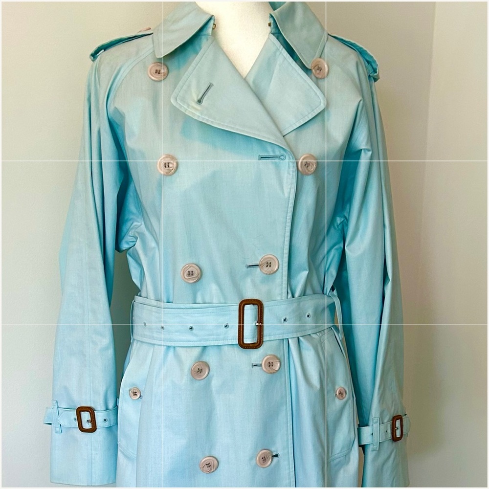 Burberry Vintage Light Blue Classic Trench. 4xxl Nwot… - Gem